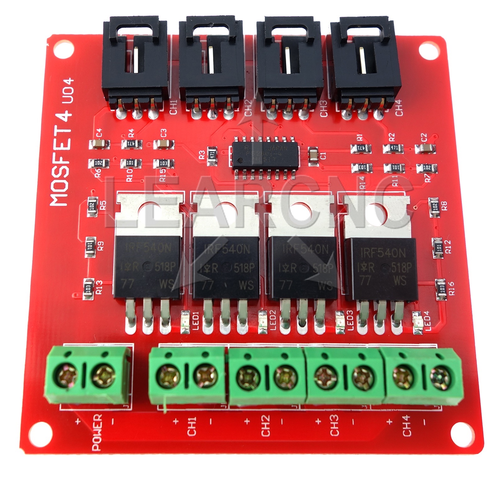 Irf540 Mosfet 4 Port Logic Level Optoisolator Switch Module Arduino Raspberry Pi Ebay